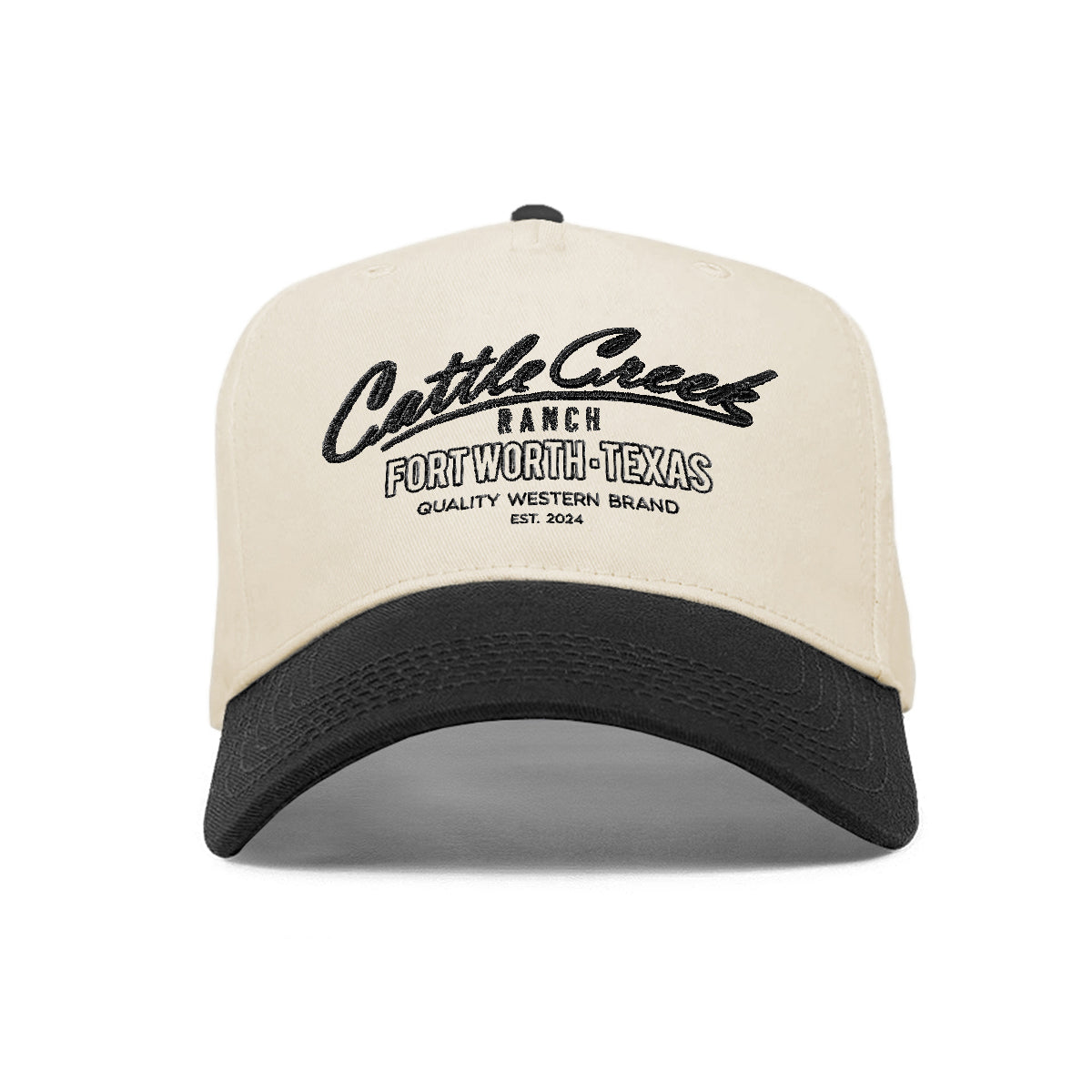 Cattle Creek Ranch Quality 3D Trucker Hat | Natural Black