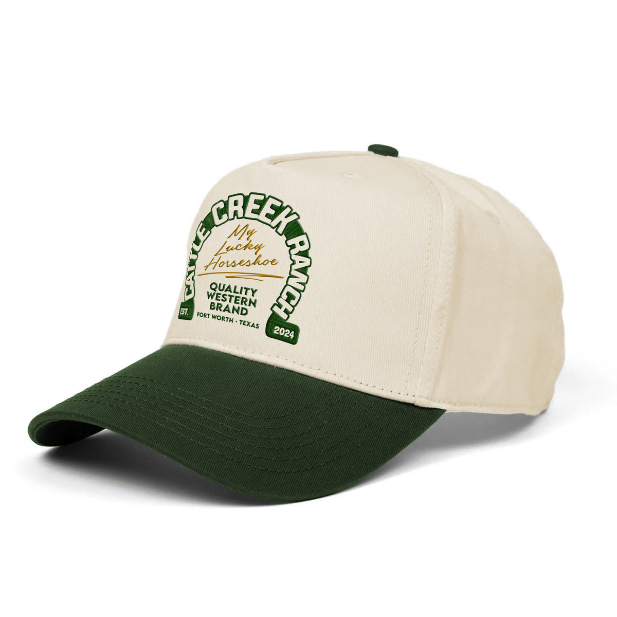 Cattle Creek Ranch Lucky Horseshoe Trucker Hat | Natural Green