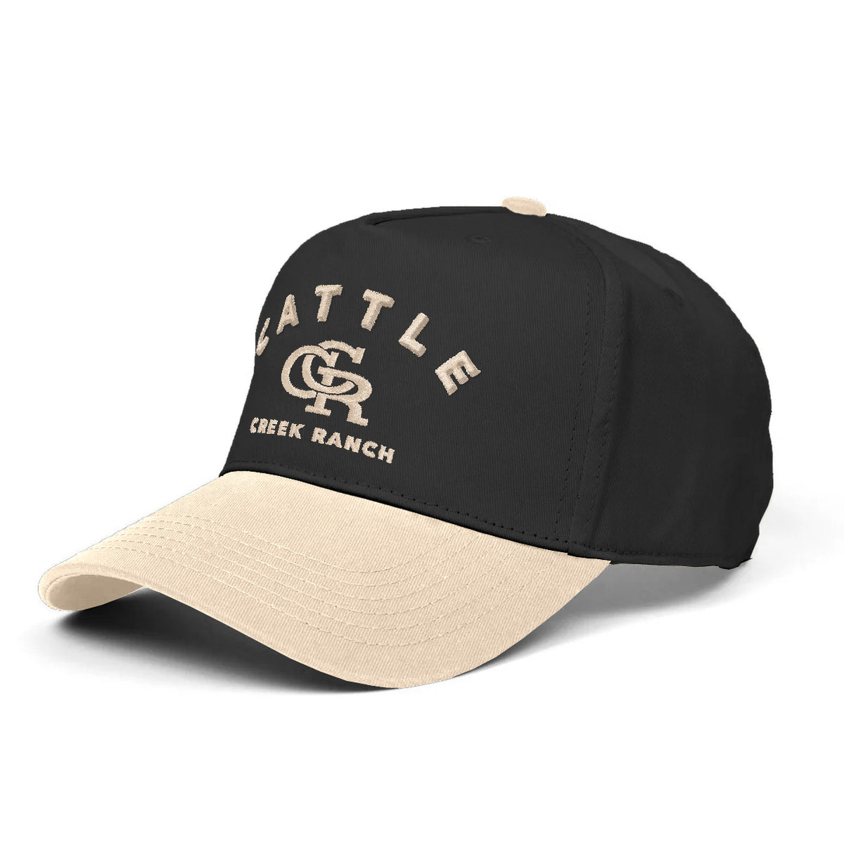 Cattle Creek Ranch Embroidered CCR Western Trucker Hat | Black Khaki